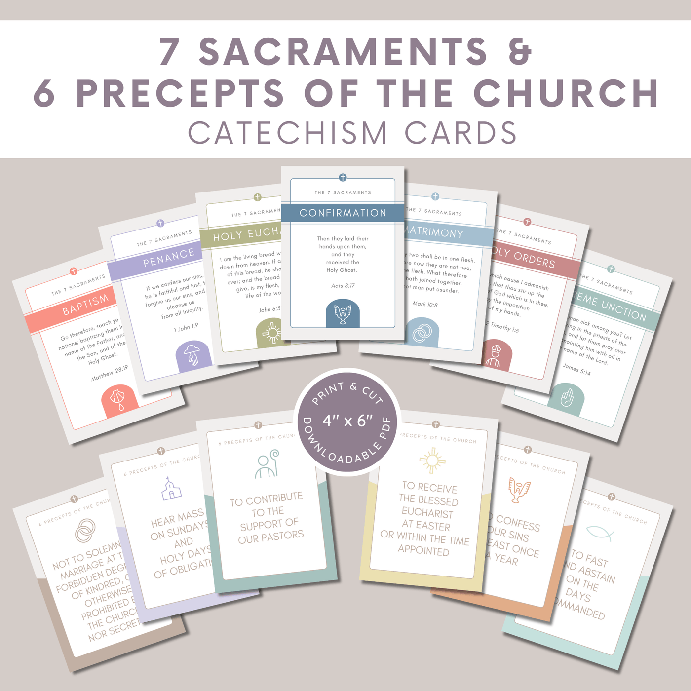 The Beatitudes Catholic Catechism Cards
