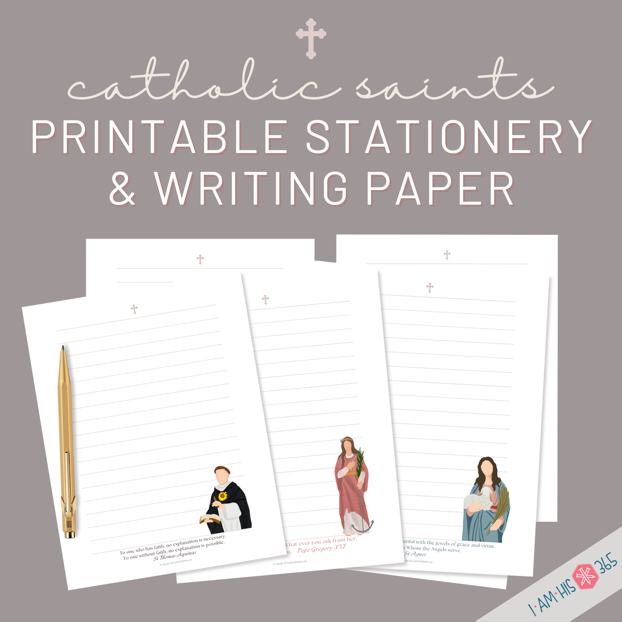 Printable Catholic Stationery | Catholic Saints Letterhead | 8.5x11 ...