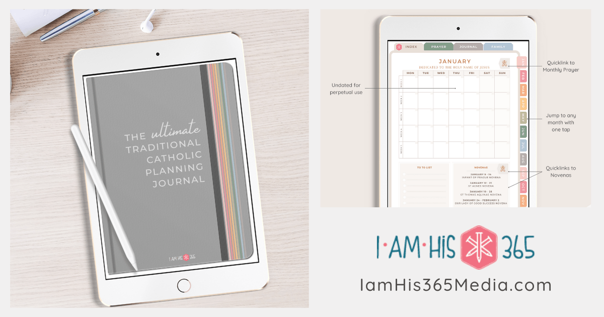 Undated Traditional Catholic Planner and Prayer Guide for Perpetual Use