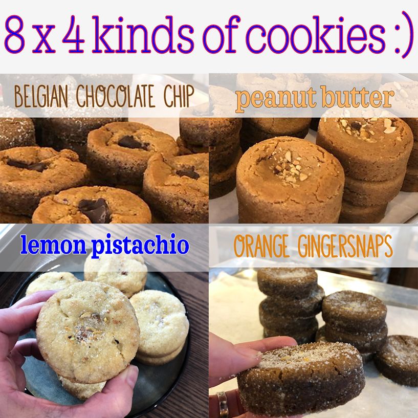 JUMBO COMBO - 8 x 4 Cookies (Belgian Chocolate, Orange Gingersnap ...