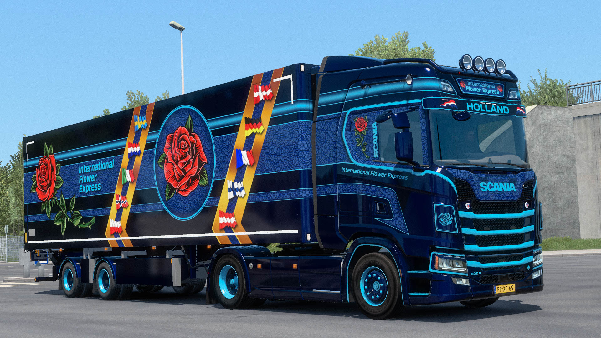SCANIA S INTERNATIONAL FLOWER EXPRESS SkinPack ETS 2