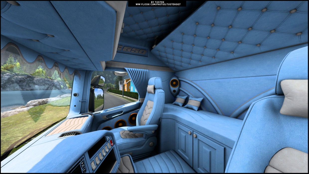 Interior Scania by RJL Blue Holland ETS 2 #27