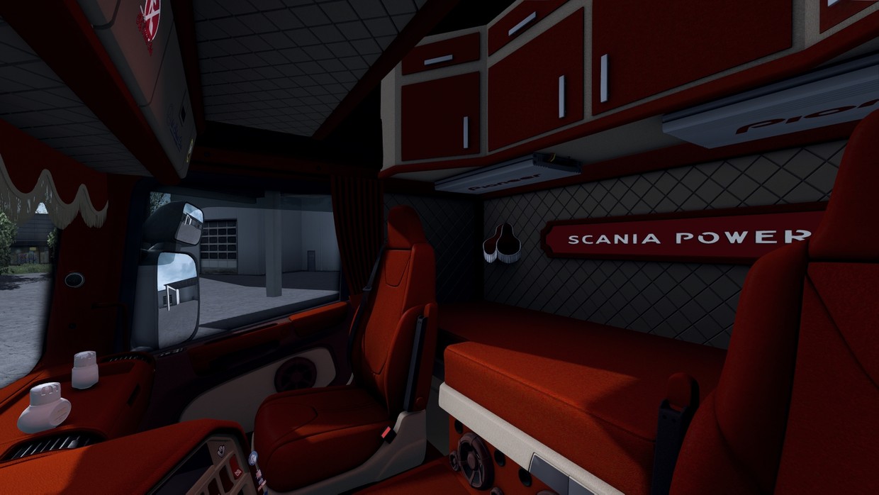 Interior Scania RJL HOLLAND DANISH RED BIEGE ETS 2 #14