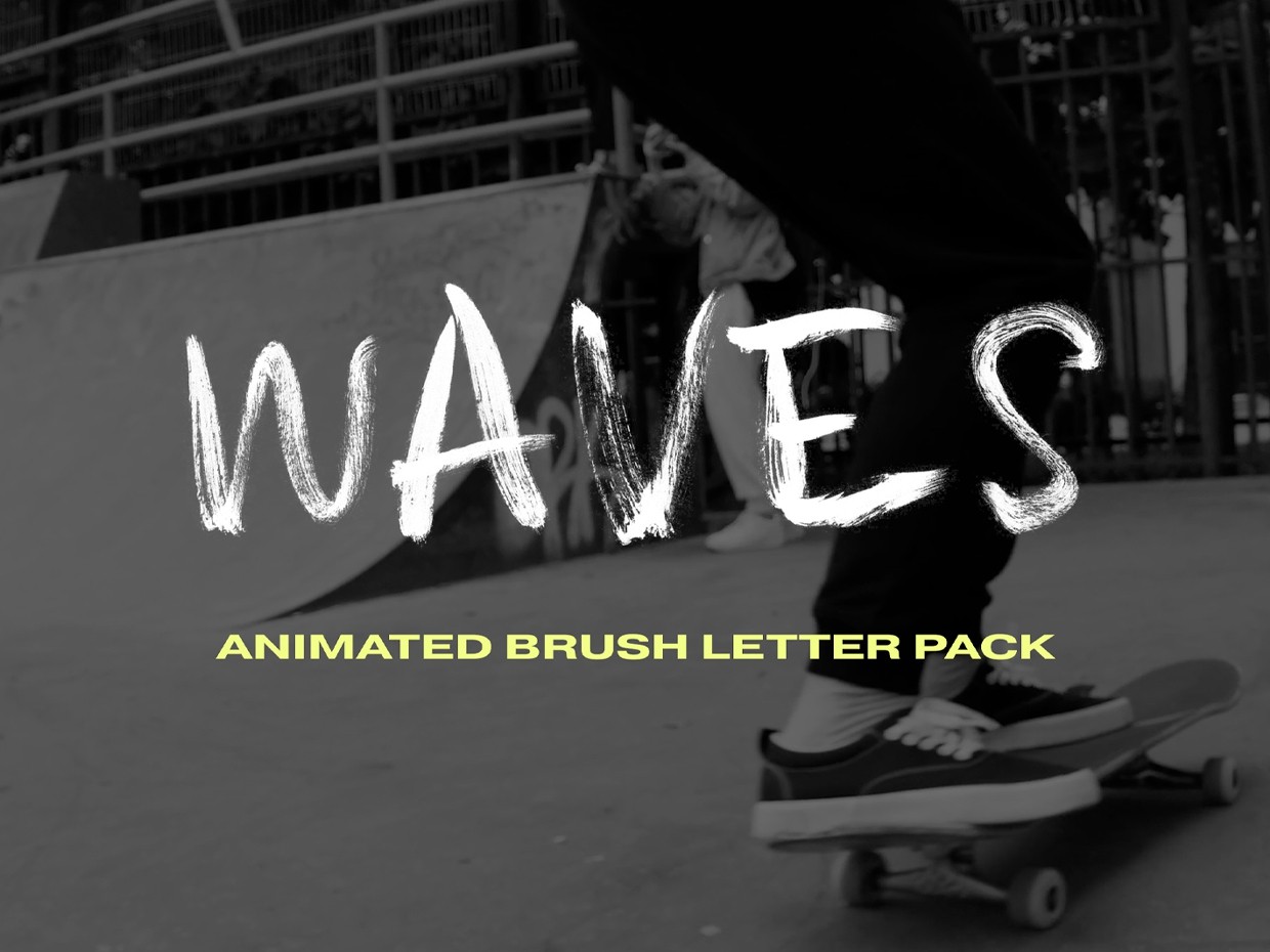 Waves - Brush Animated Font Pack