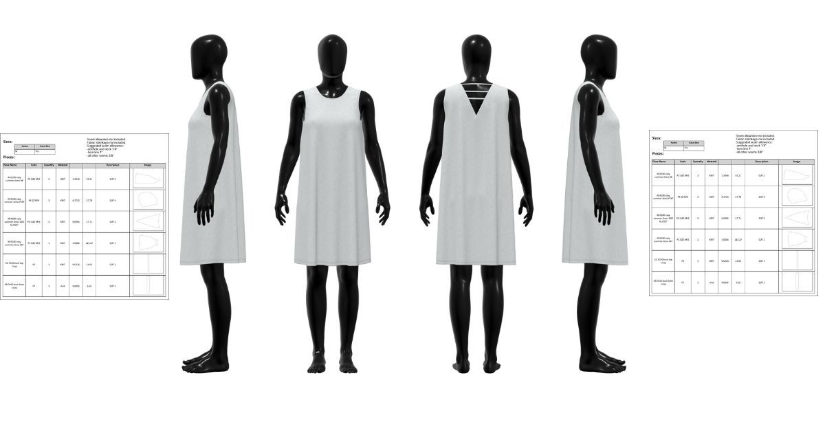 DXF/AAMA Digital Sewing Pattern | Summer Knit Dress