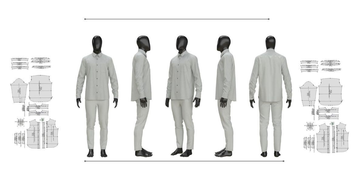 Men's Classic Dress Shirt | DXF Sewing Block Pattern Download
