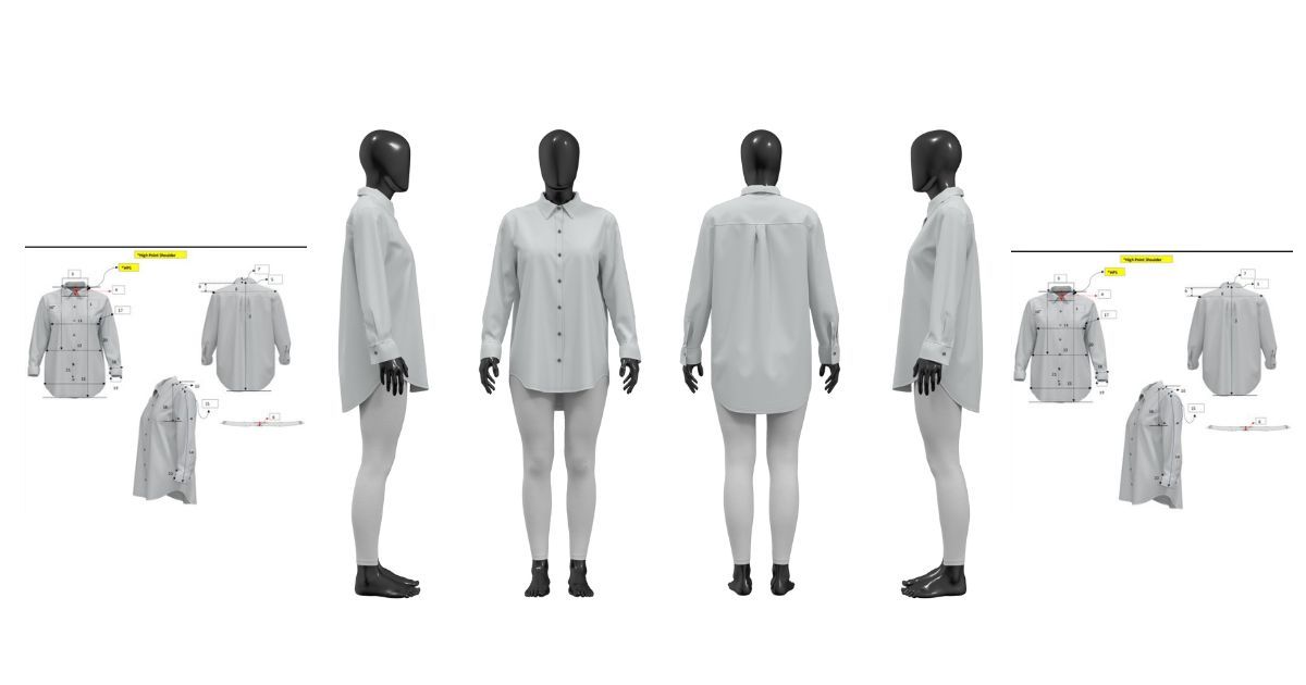 Classic Shirt DXF Sewing Pattern Download | Garment Block Specs