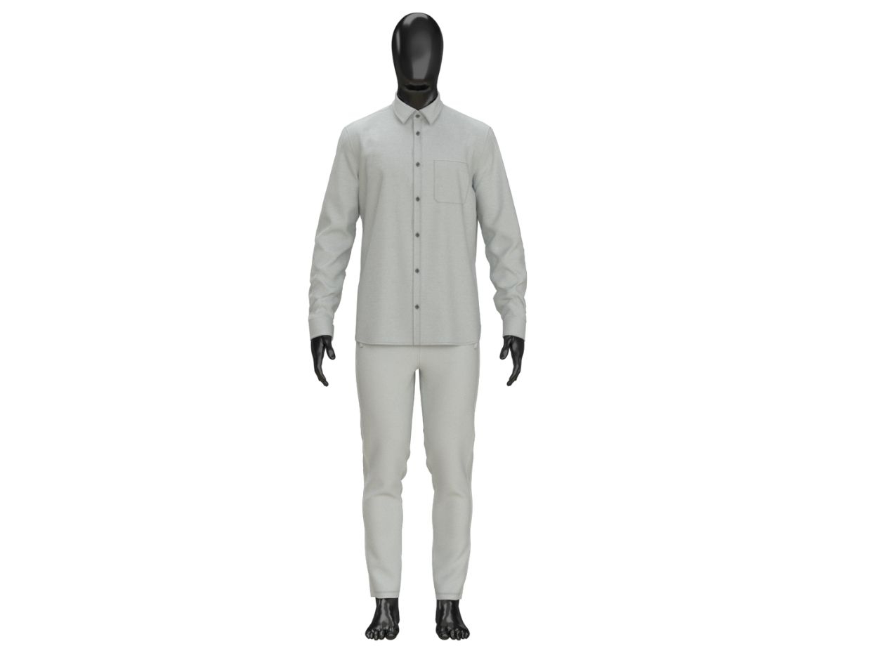 Classic Dress Shirt DXF Block Pattern Slim Cut (Men)