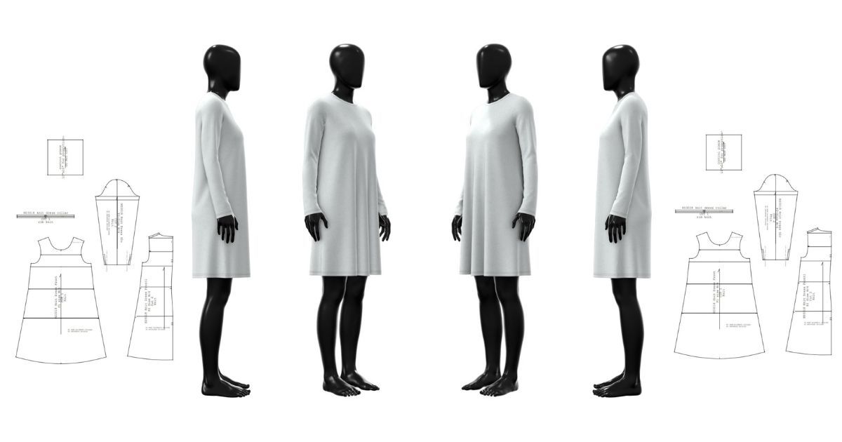 Long Sleeve Knit Dress | DXF Sewing Block Pattern Download