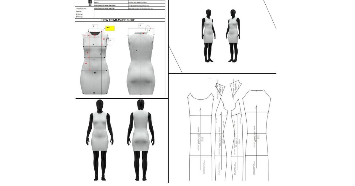 Little Black Knit Dress Sewing Pattern | DXF Digital Block Pattern Download