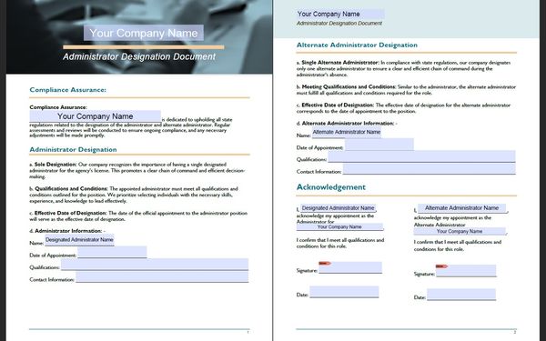 Agency Administrator Designation Template