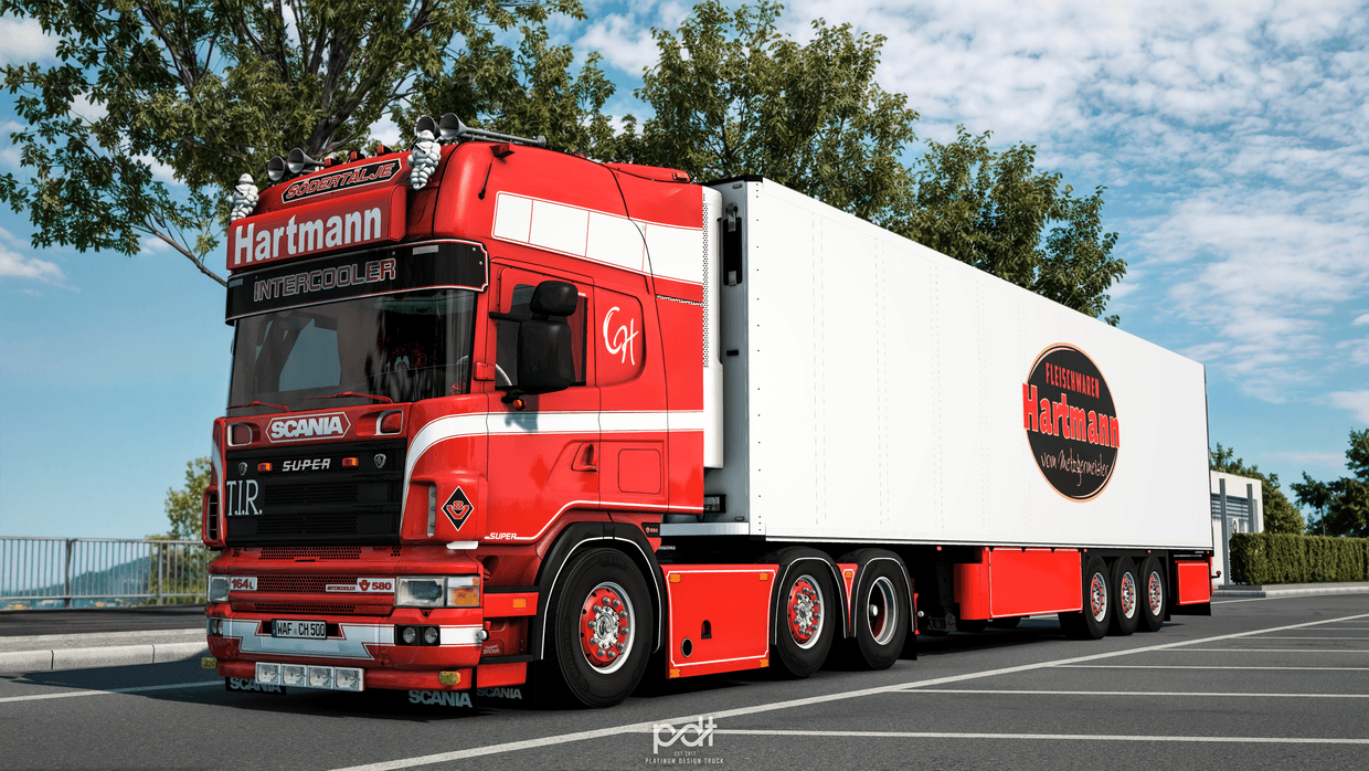 Scania 164L 580 4-series + Trailer "Hartmann"