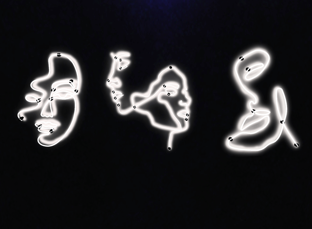 FACE LINE ART WALL LIGHT MESHES