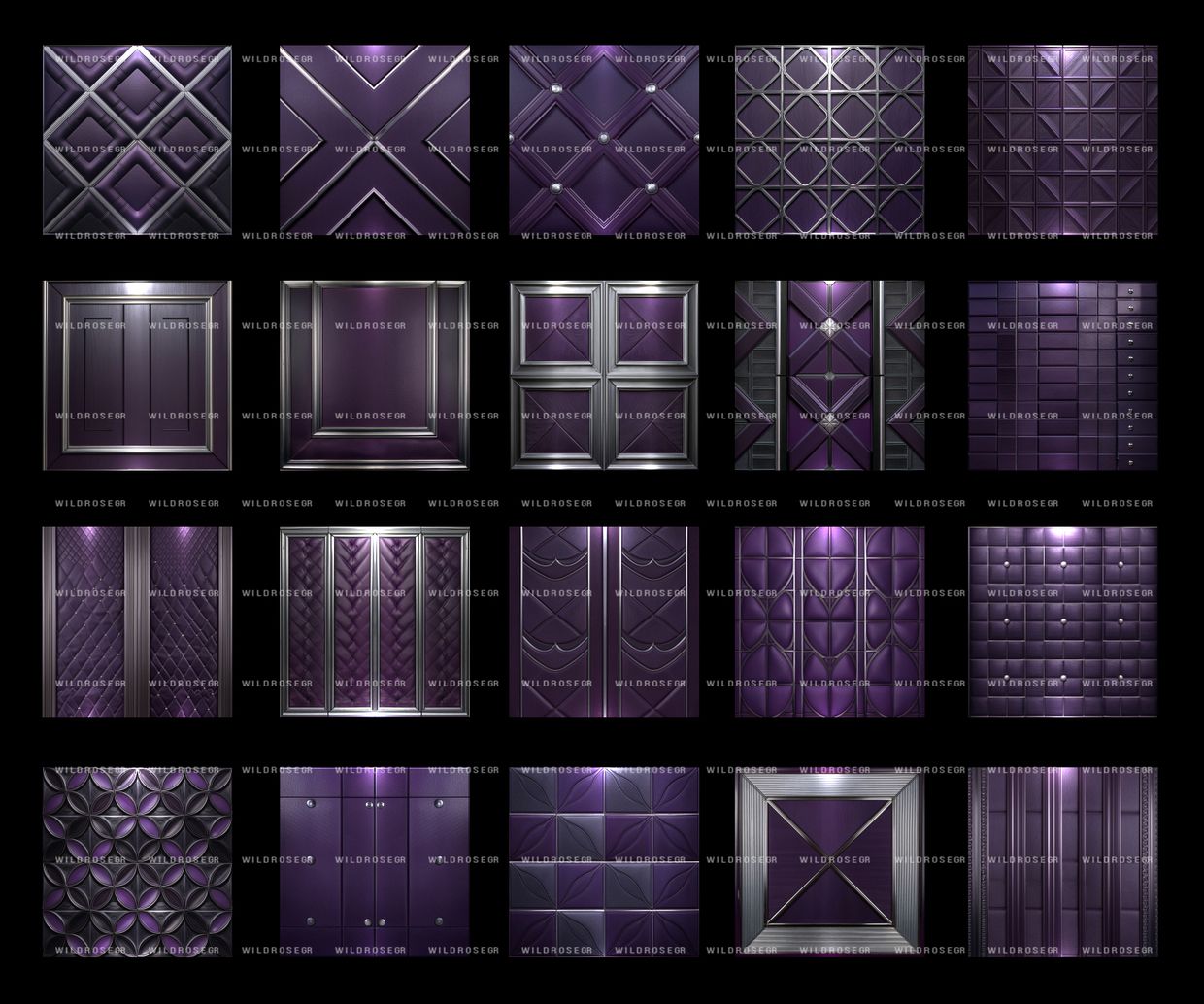 PURPLE MODERN WALL PANELS