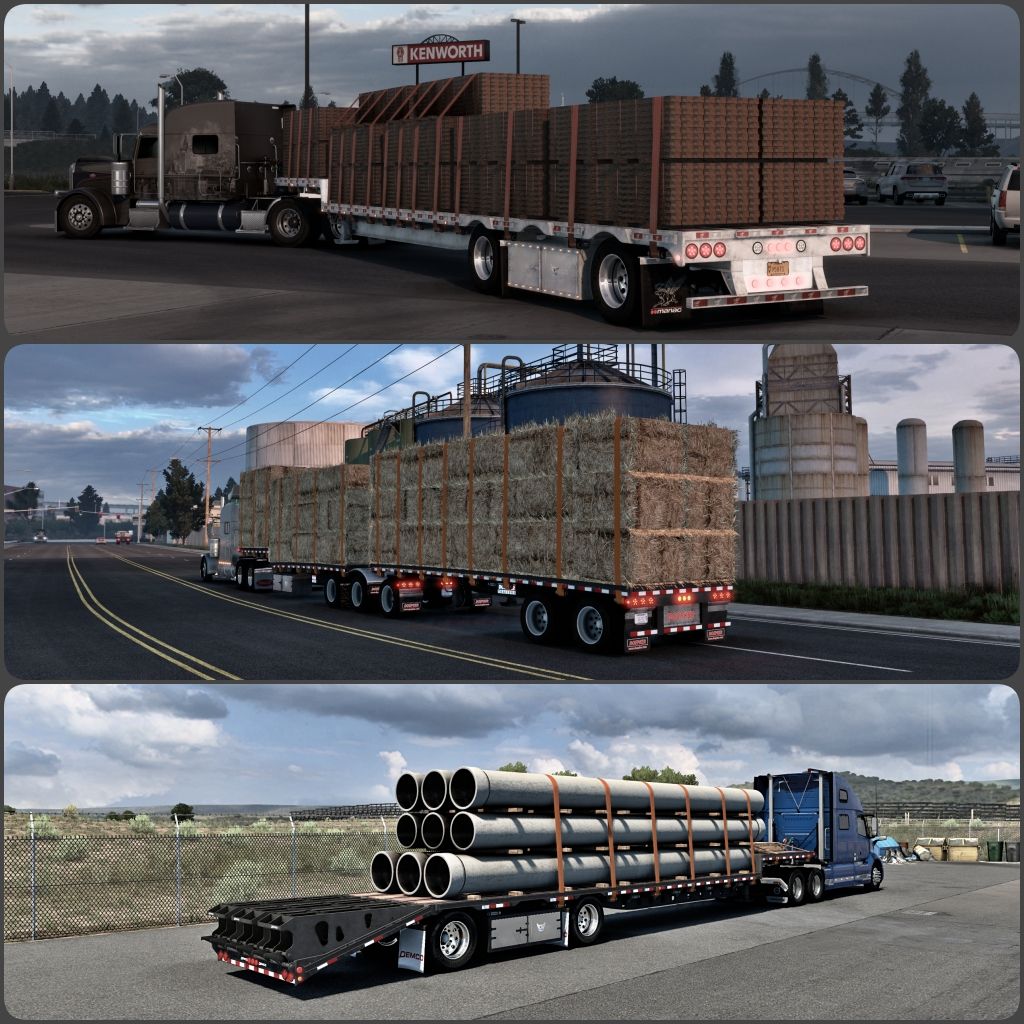 (3 MOD) DEMCO Drop Deck Trailer / MANAC drop deck trailer / DOEPKER B ...
