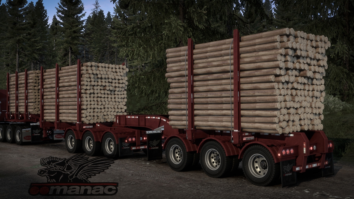 B-Train Manac logging trailer - Mod ATS