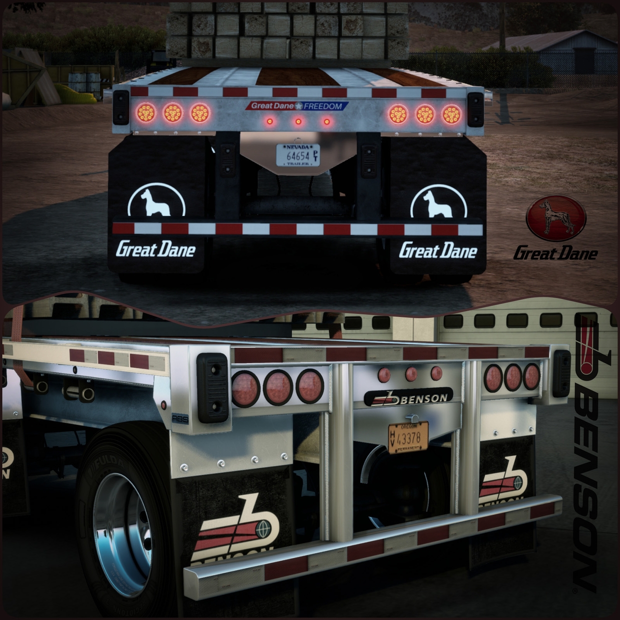 2x 48' - Flatbed Benson / Flatbed Great Dane Freedom