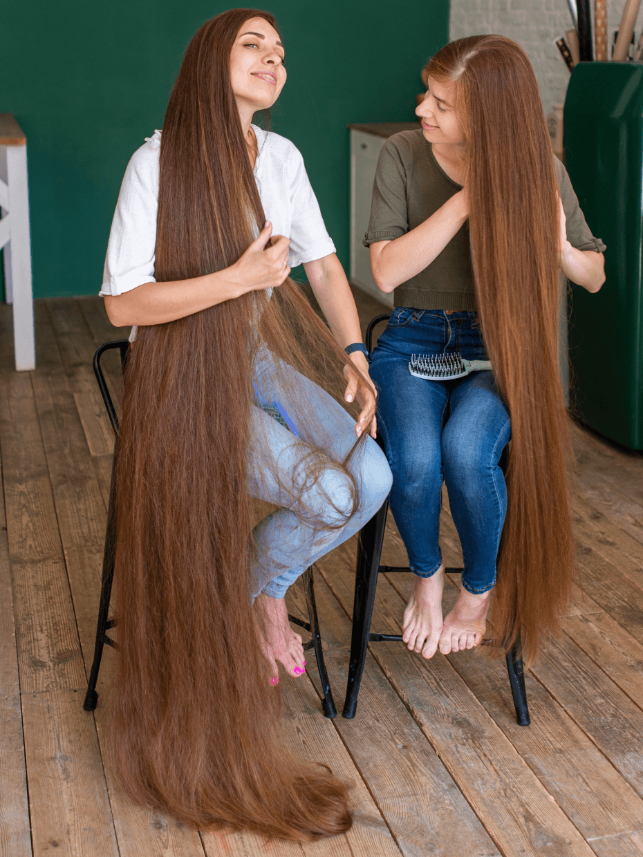 PHOTO SET - Many meters of hair photoshoot
