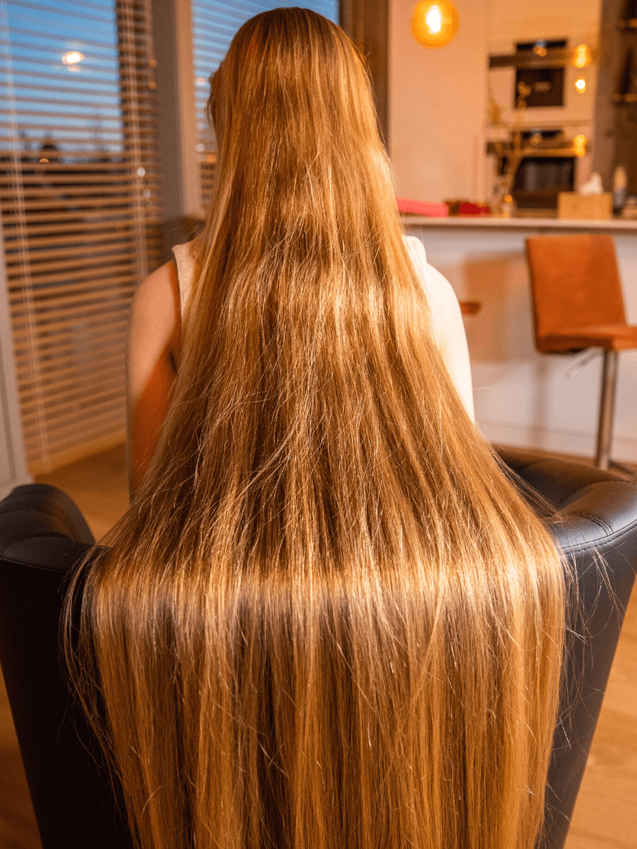 PHOTO SET - Extreme hair sliding in a chair photoshoot