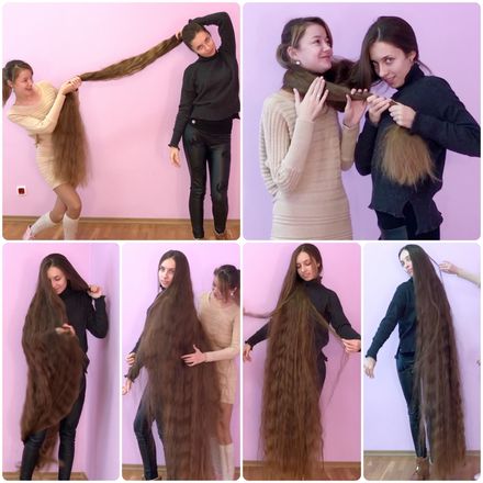 VIDEO - Extremely long hair by the stairs