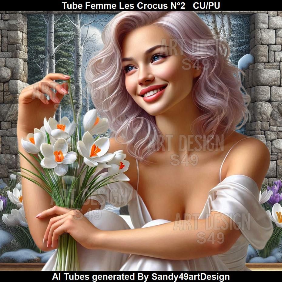 Tube Femme Les Crocus N°2