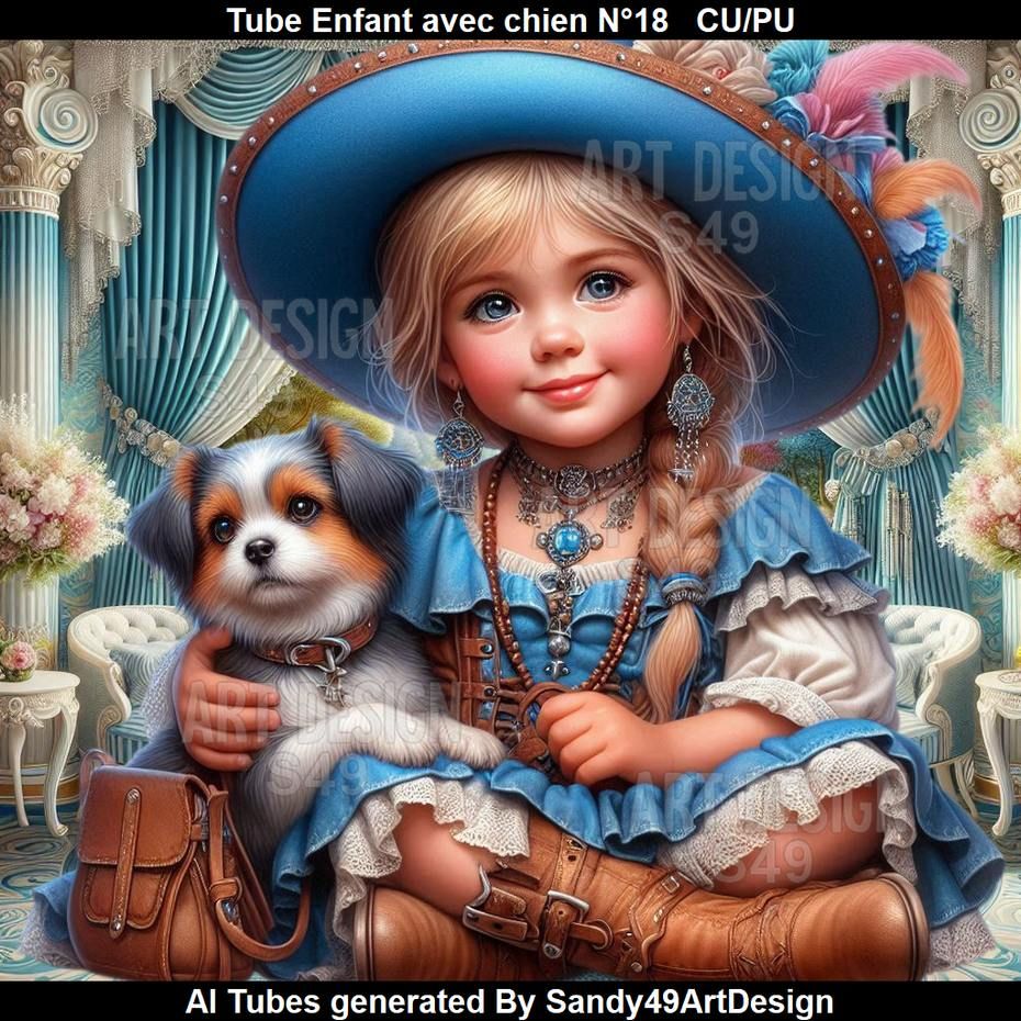 Tube Enfant avec chien N°18