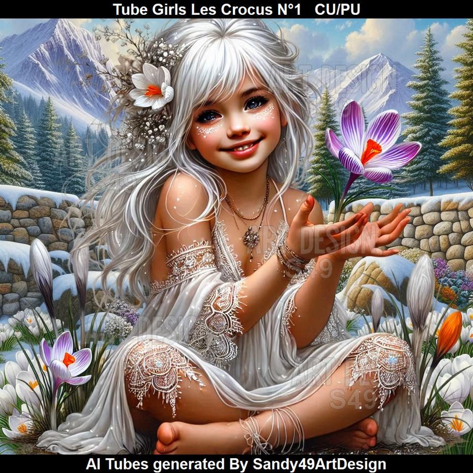 Tube Girls Les Crocus N°1