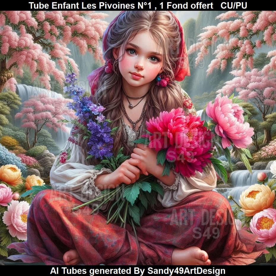 Tube Enfant Les Pivoines N°1