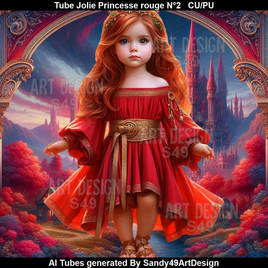 Tube Jolie Princesse rouge N°2