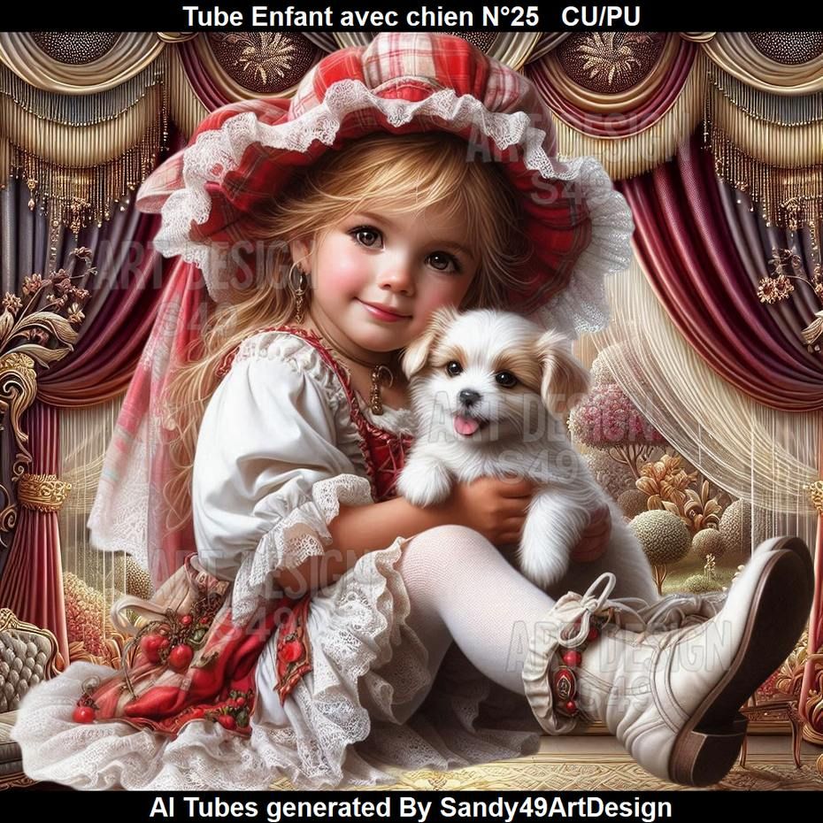 Tube Enfant avec chien N°25