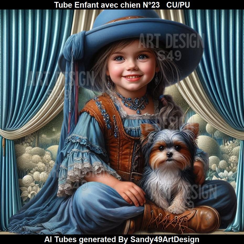 Tube Enfant avec chien N°23
