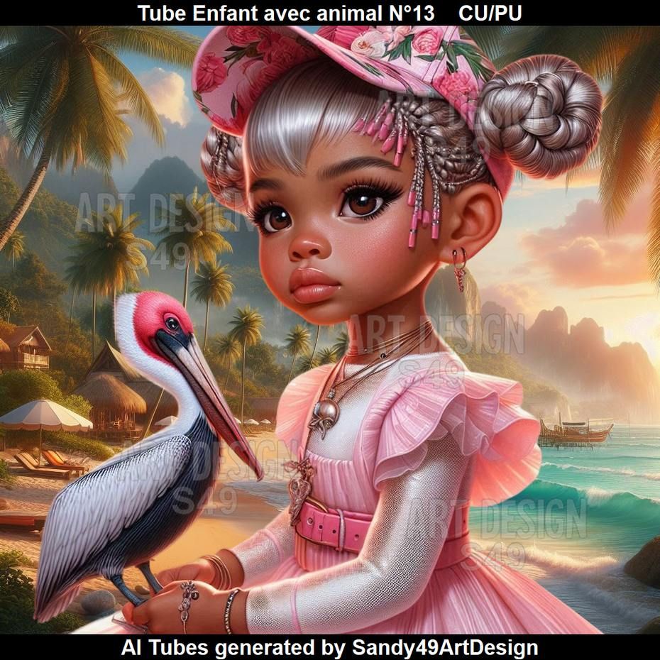 Tube Enfant avec animal N°13