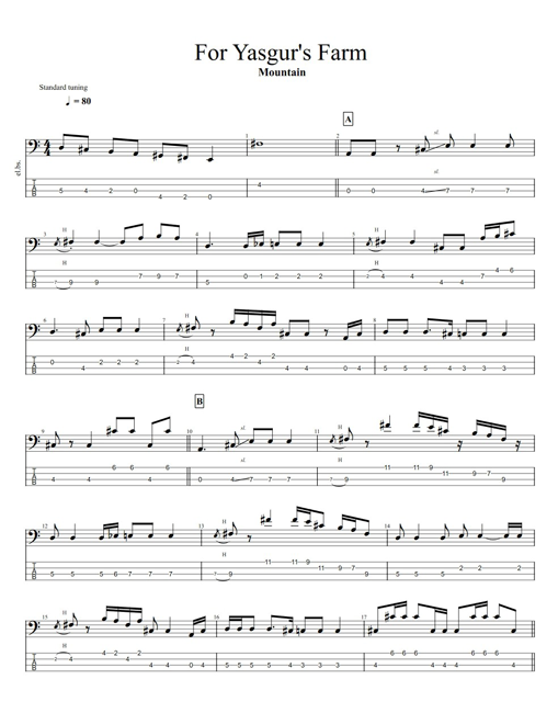 Cream/Jack Bruce Bass Tab Collection