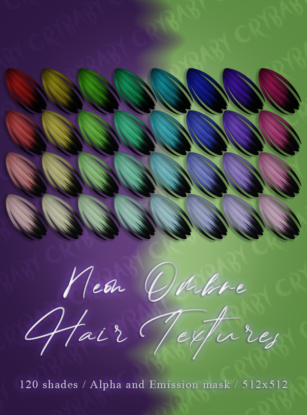 Neon Ombre Square Hair Textures
