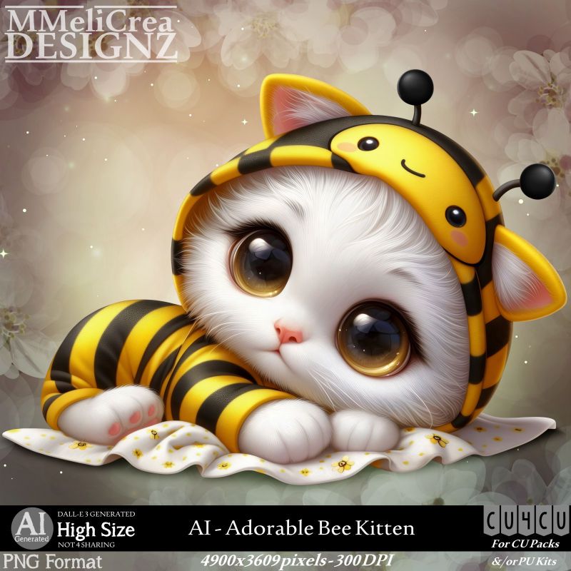 MMD - AI - CU4CU - Adorable Bee Kitten