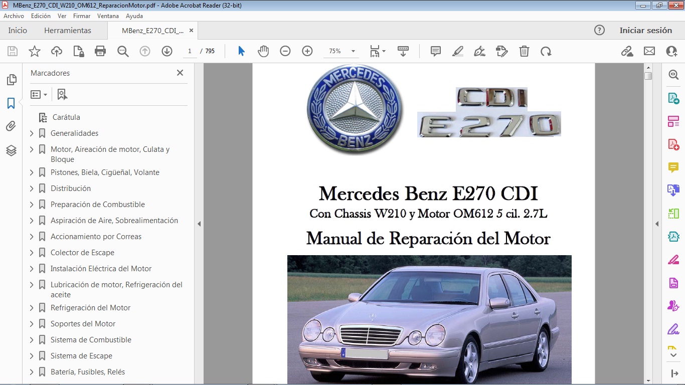 MERCEDES BENZ E300TD W210 OM606 Workshop Repair Manual