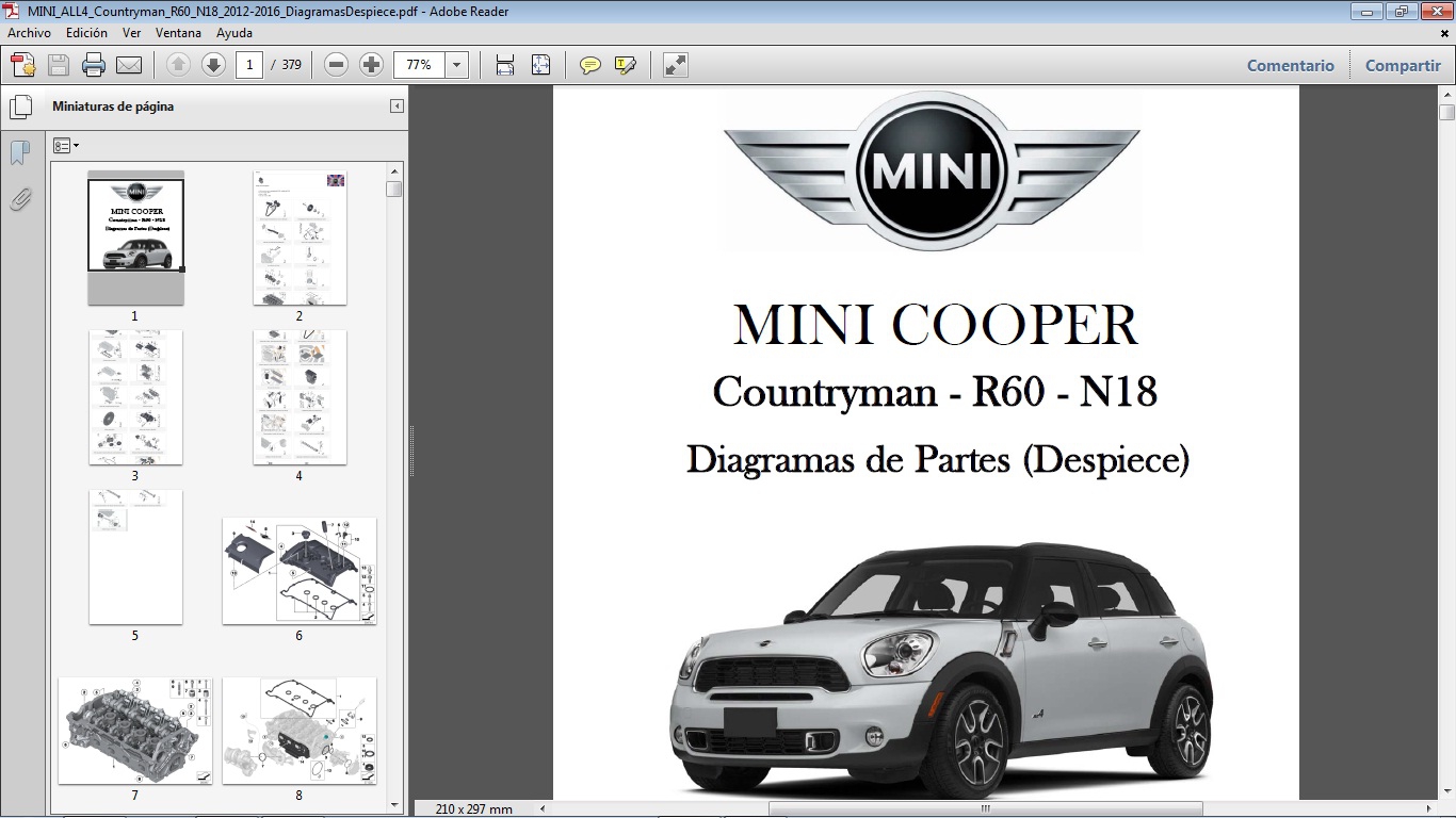 Mini Cooper COUNTRYMAN R60 N18 Parts Diagrams Despiece