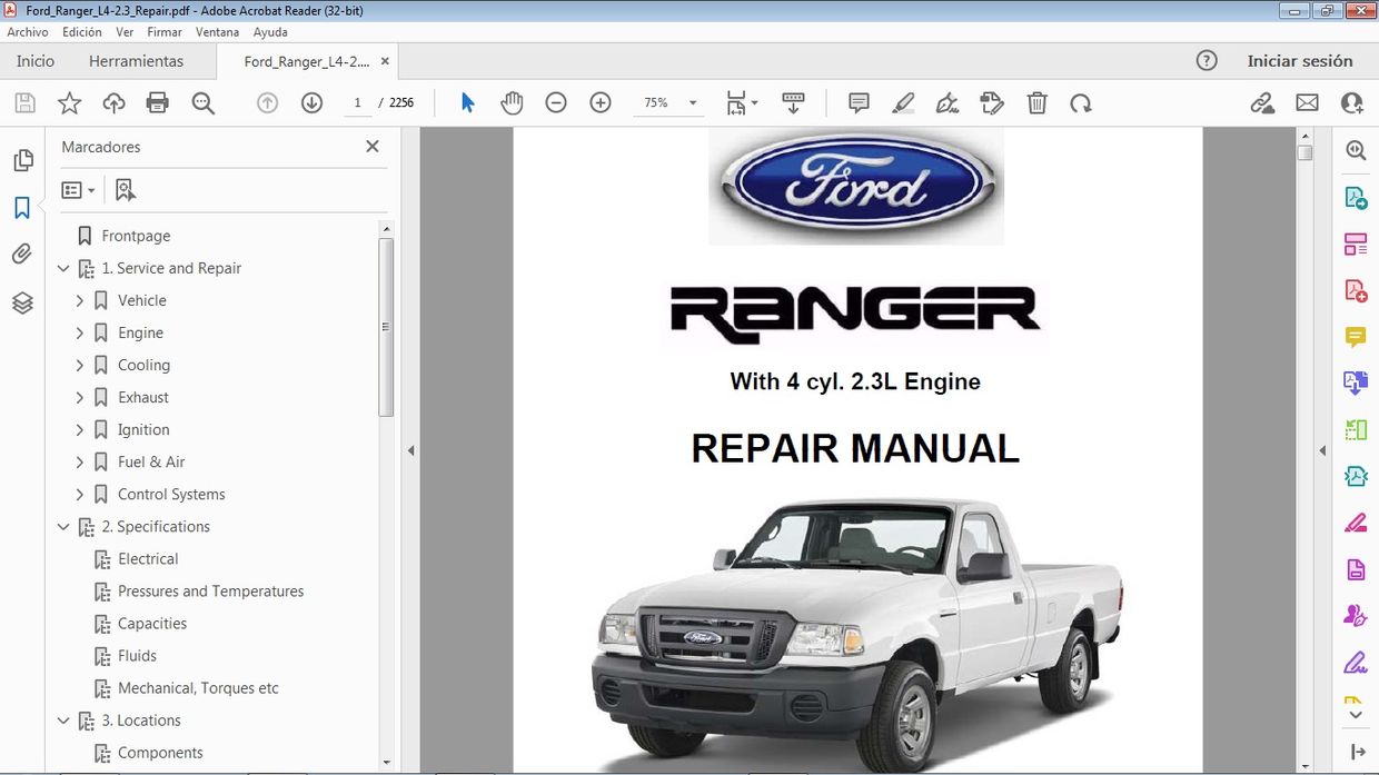 FORD RANGER 2.3 2007-2009 Workshop Service Repair Manual