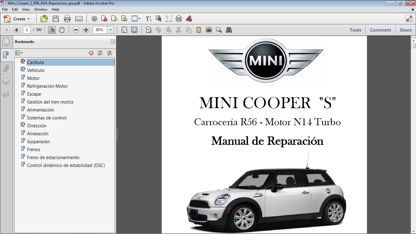 MINI Cooper S R56 N14 Turbo Manual de Taller EN ESPAÑOL