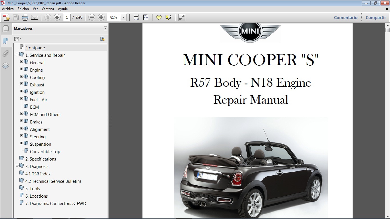 MINI COOPER S R57 N18 2011+ Workshop Service Repair Manual