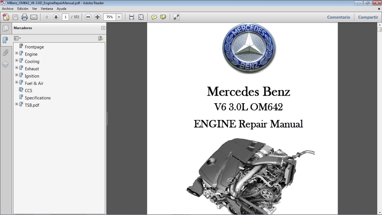 MERCEDES BENZ OM642 Engine Workshop Repair - Manual del Motor