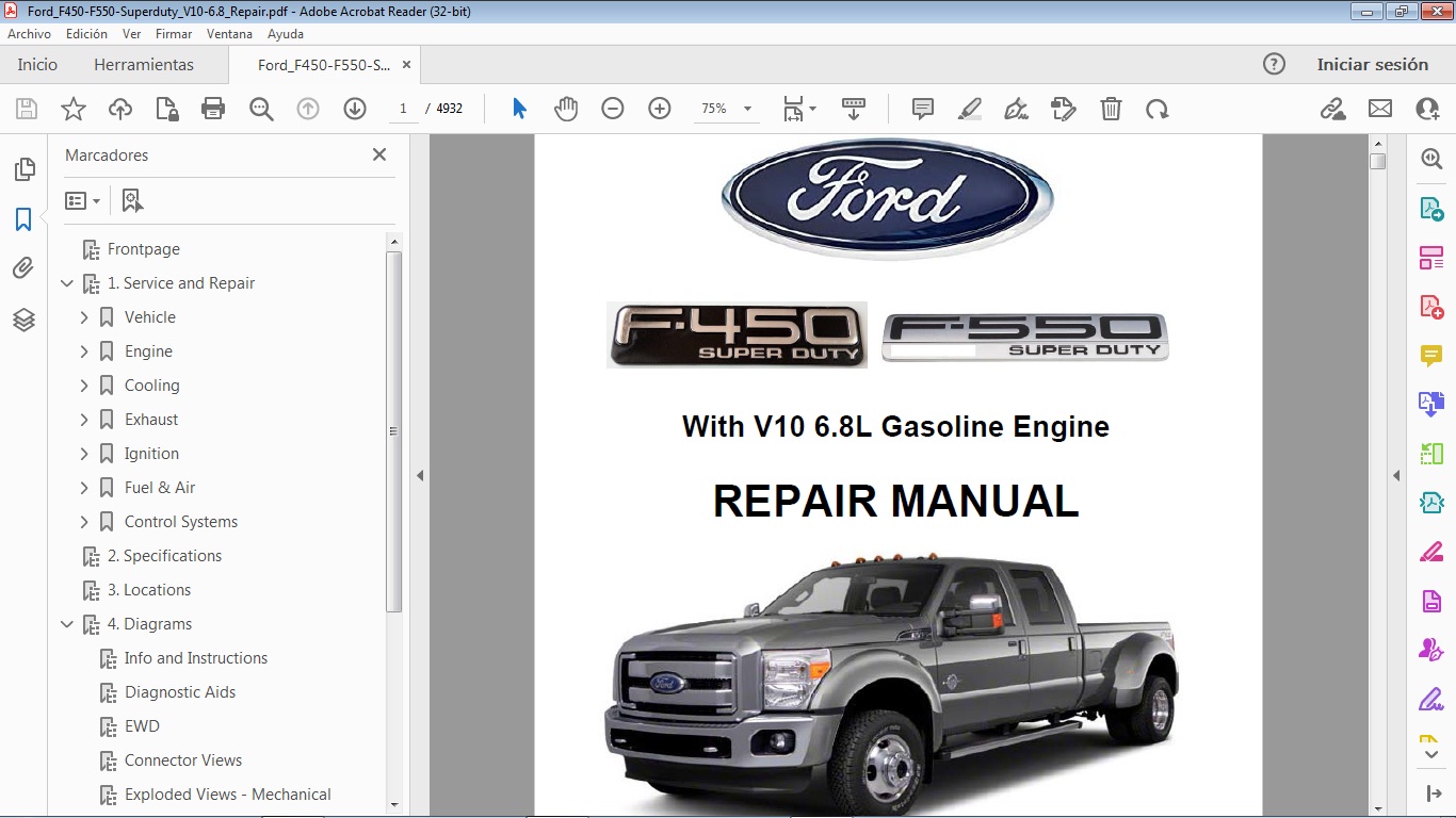 FORD F-450 F-550 V10 6.8 Workshop Service Repair Manual