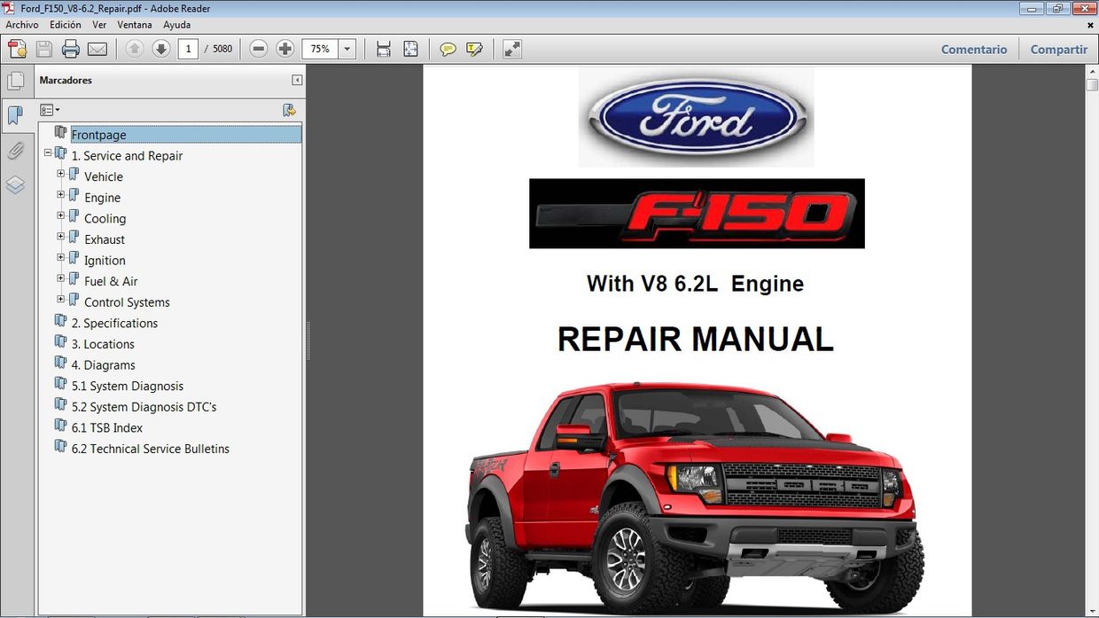 FORD F-150 V8 6.2L Workshop Service Repair Manual