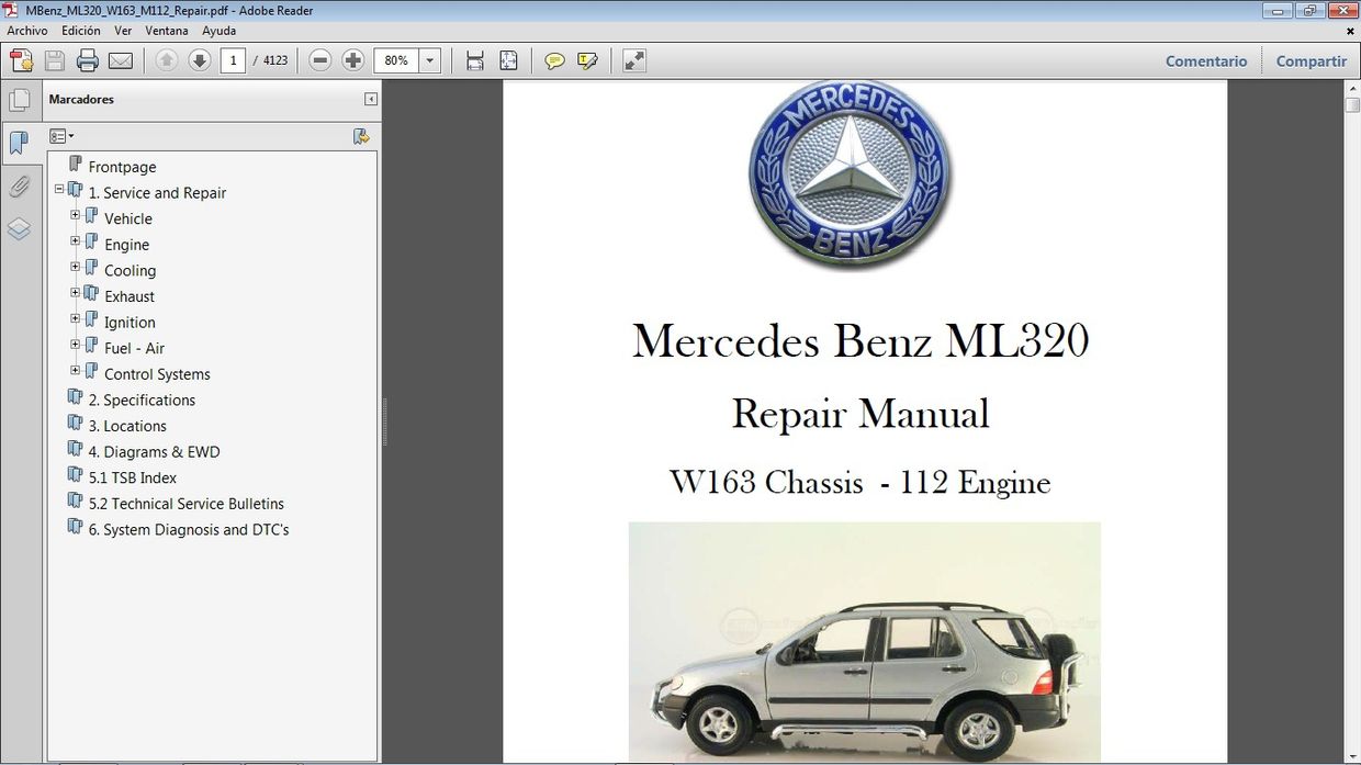 MERCEDES BENZ ML320 W163 M112 Workshop Repair Manual