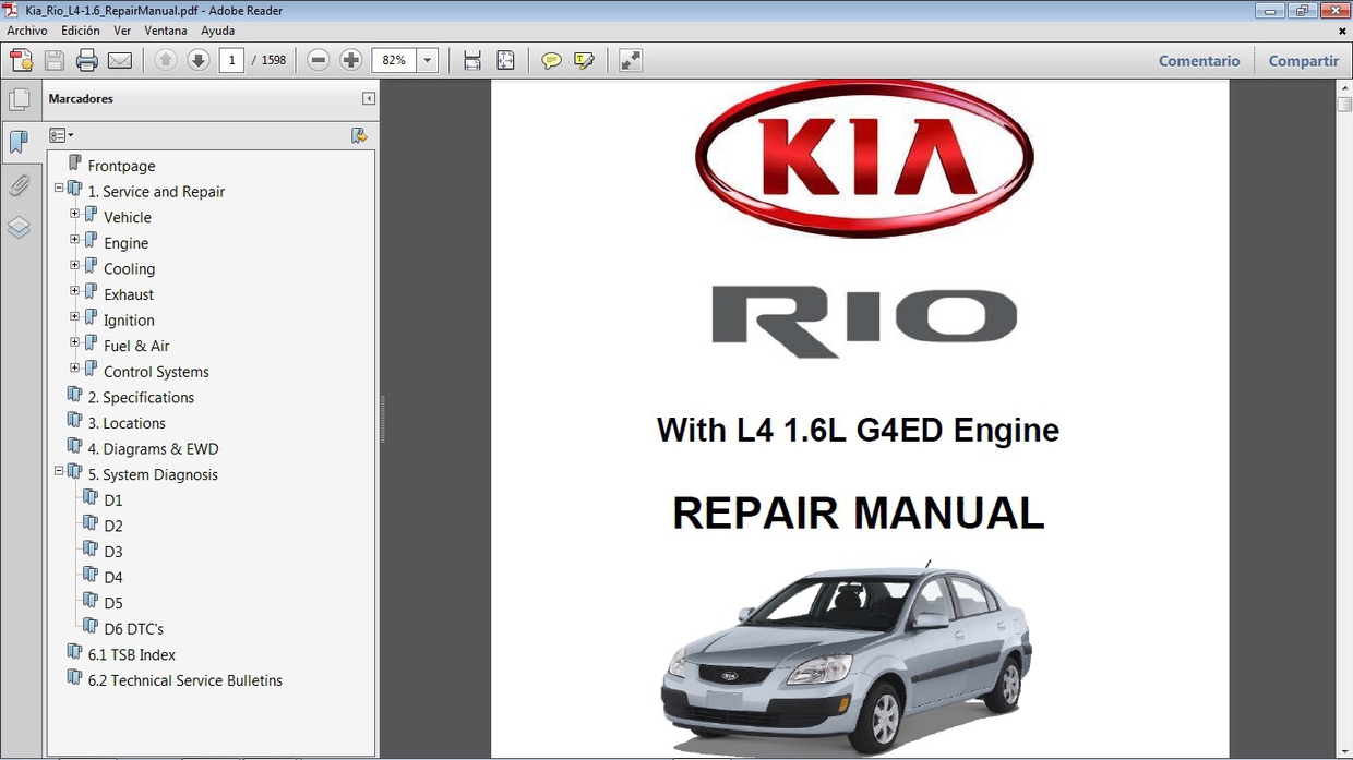 KIA RIO 1.6 Workshop Repair - Manual de Taller