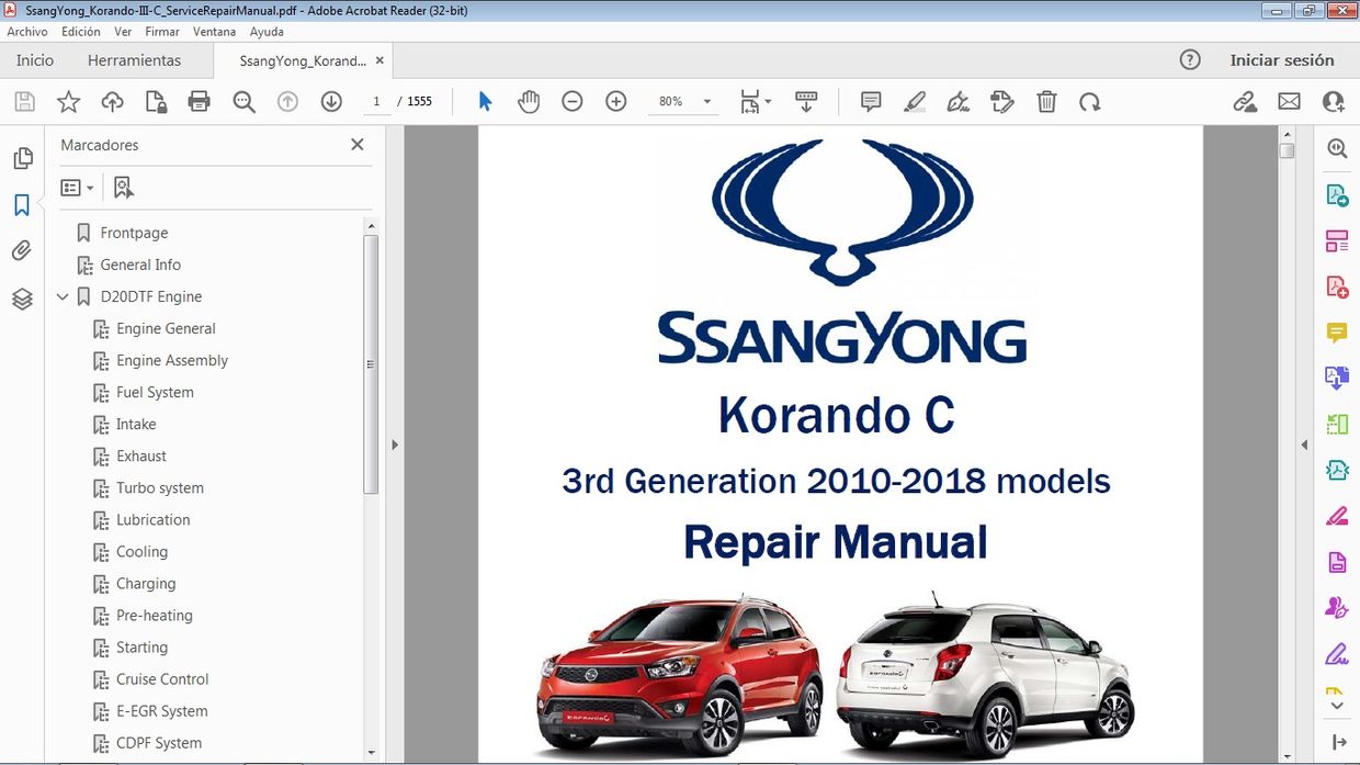 SSANGYONG KORANDO C 2010-2018 Workshop Repair Manual