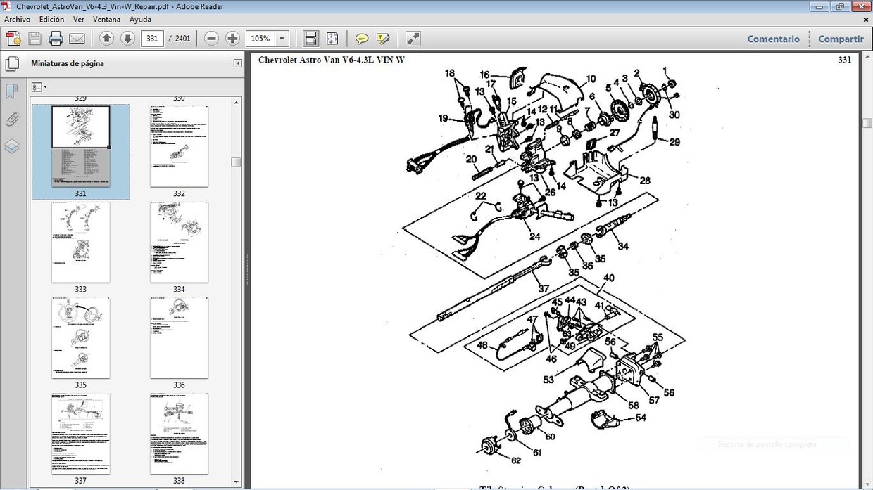 CHEVROLET ASTRO VAN 4.3 SFI 1996-2001 Workshop Repair