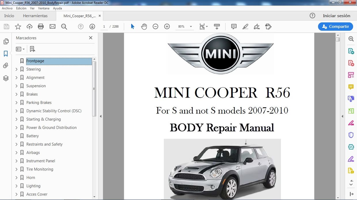 MINI COOPER R56 Body Repair - Manual de Taller Carrocería