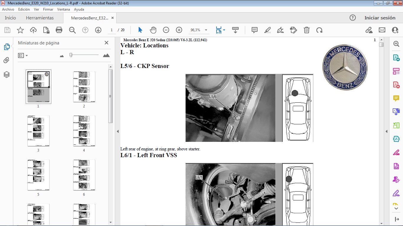 MERCEDES BENZ CLK240 CLK320 A209 C209 M112 Workshop Re