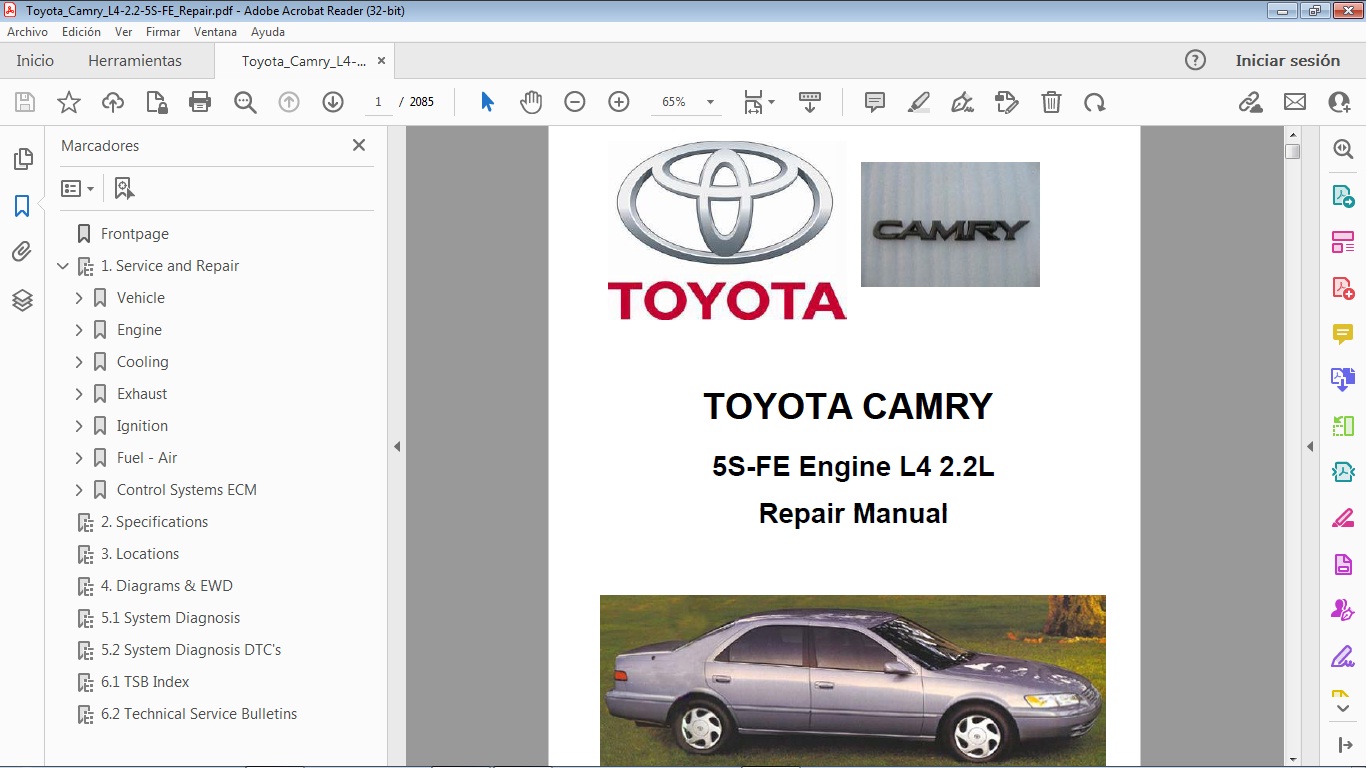 TOYOTA CAMRY 2.2 5S-FE 1996-2002 Workshop Repair Manual